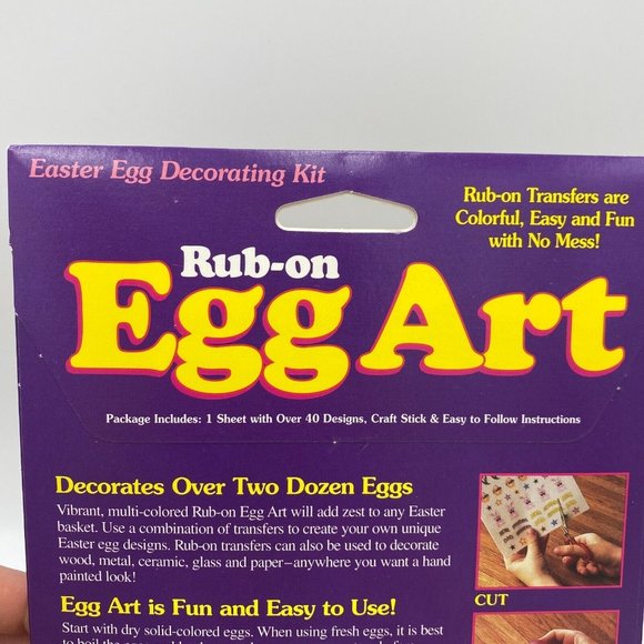 Holiday | Vintage Color Clings Rubon Egg Art Transfers Easter Egg ...